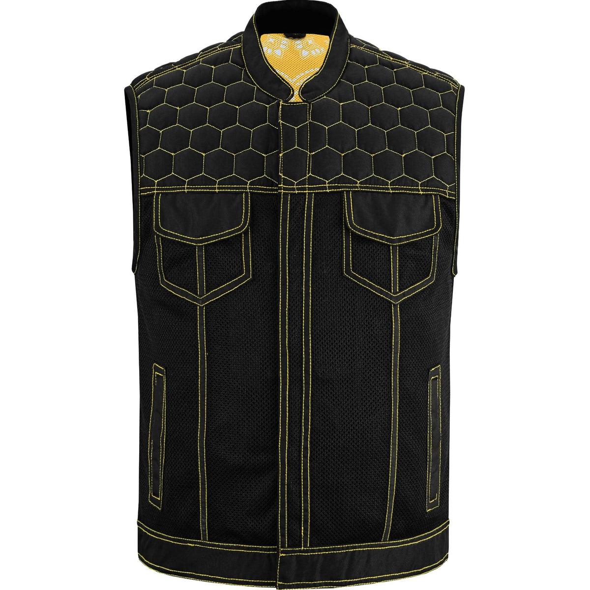 Gloom Gold Men's Black Mesh Textile Vest – Renegade Classics