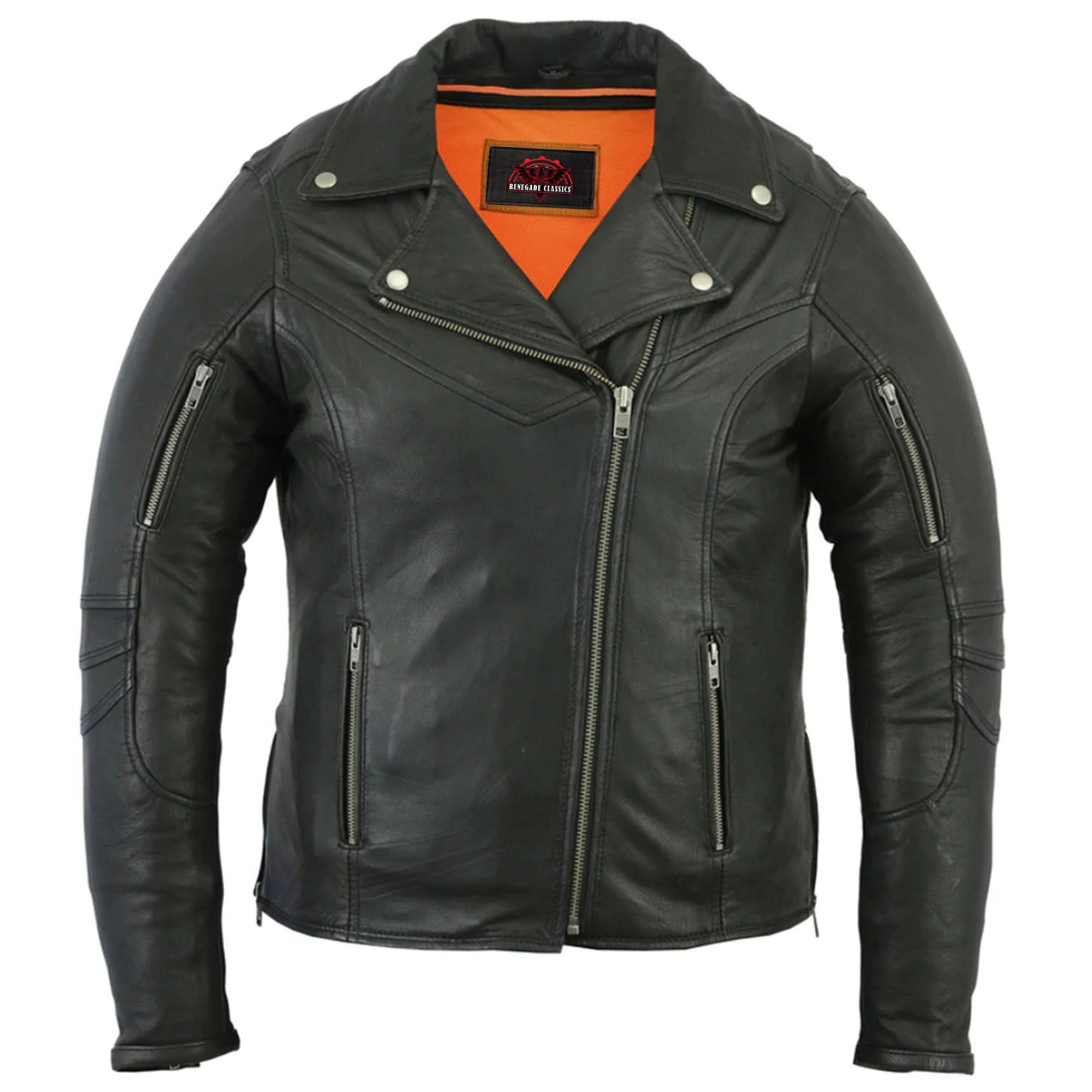 Roamer™ Ride Women's Leather Motorcycle Jacket – Black